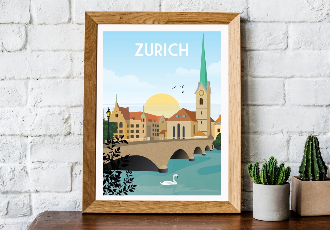 Zurich Poster, Switzerland Travel Print, Zurich Print, Zurich Travel ...