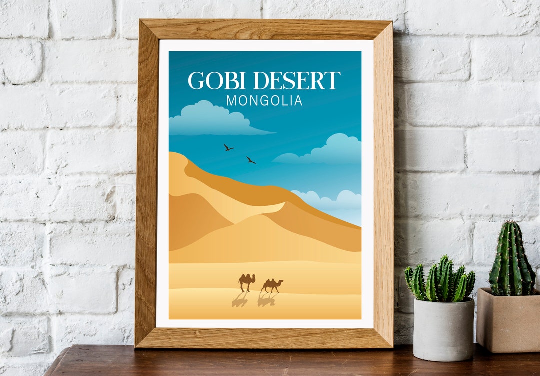 Gobi Desert Poster, Mongolia Print, Gobi Desert Print, Mongolia Poster ...