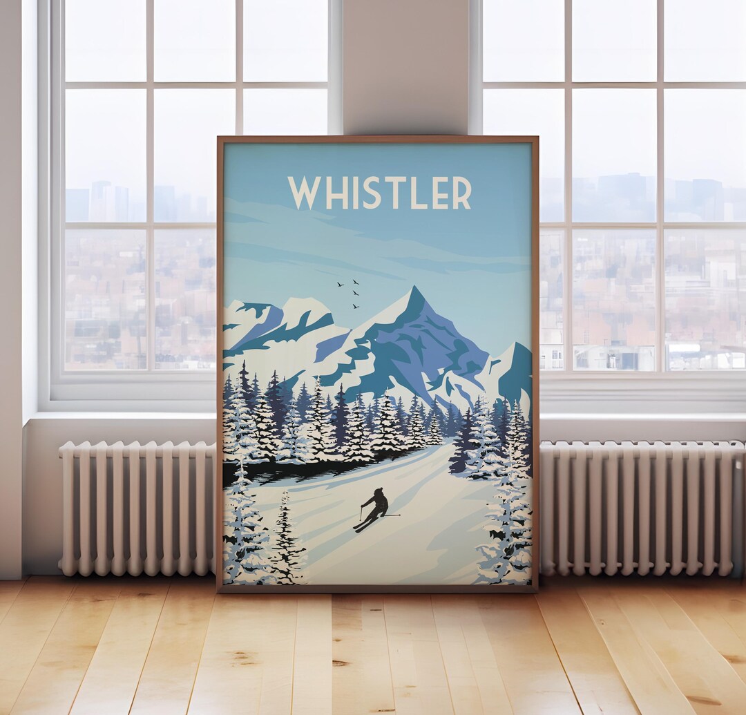 Whistler Poster, Whistler Print, Whistler Skiing Print, Whistler Travel ...