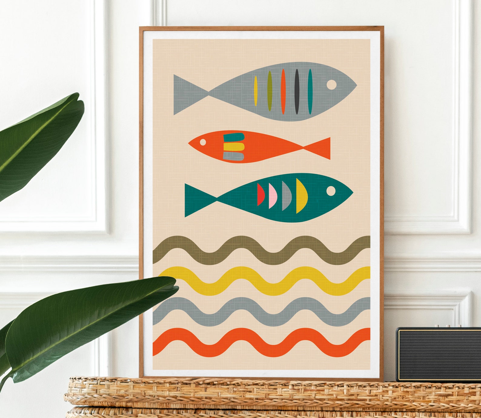 Mid Century Modern Fish Print Fish Wall Art Mid Century Fish - Etsy