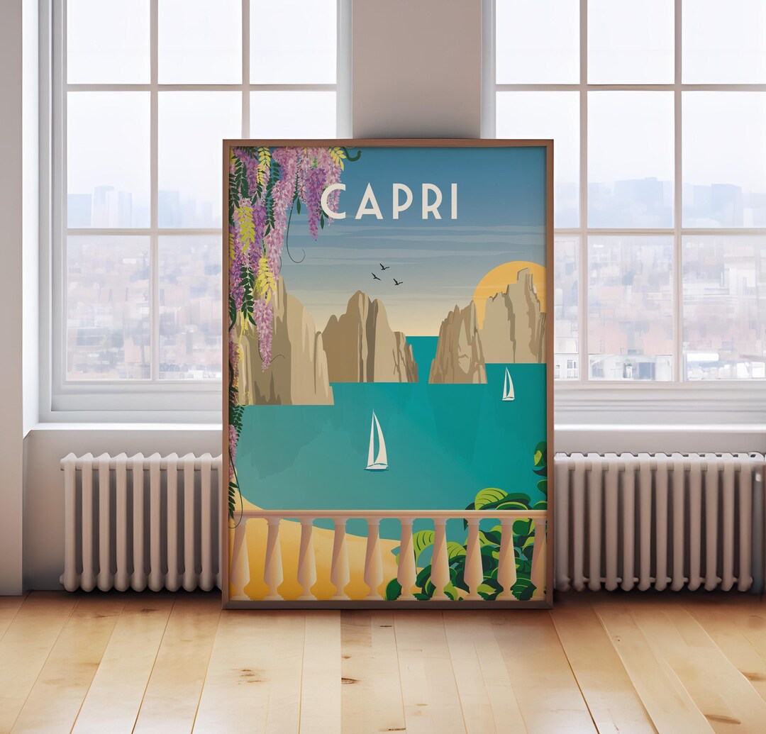 Capri Travel Poster, Italy Travel Poster, Retro Capri Print, Capri ...