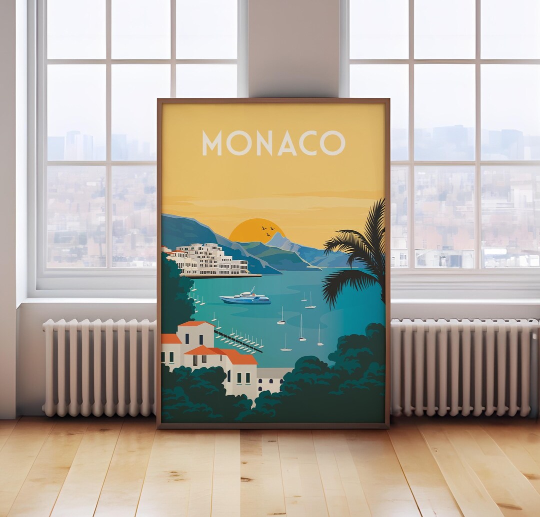 Monaco Travel Print, Monte Carlo Poster, Monaco Poster, Monaco Travel ...