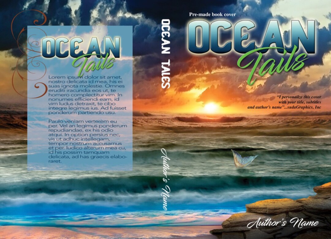 Premade Book Covers, Printed Book Covers, Ebook Covers, Ocean Tails - Etsy