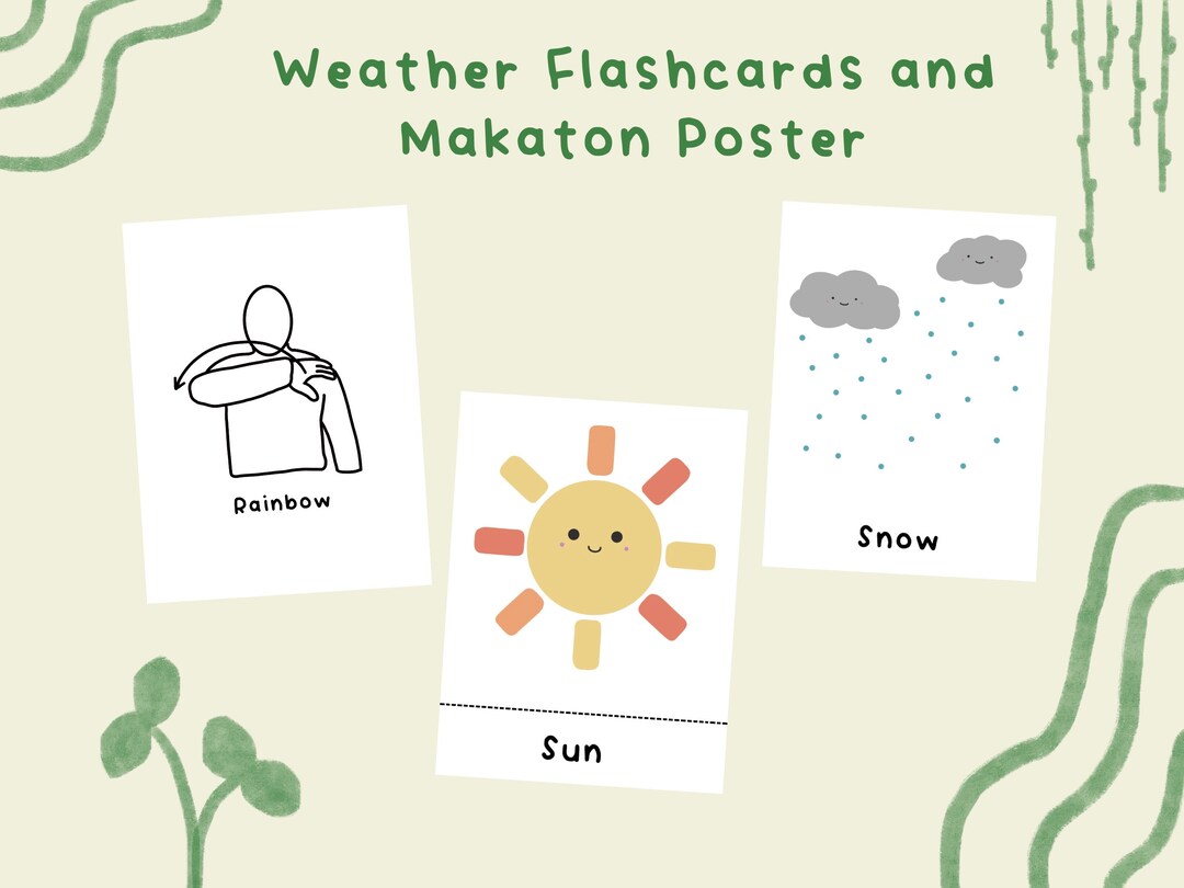 Montessori Style Weather Flashcards, 3 Part Card, Digital Download ...