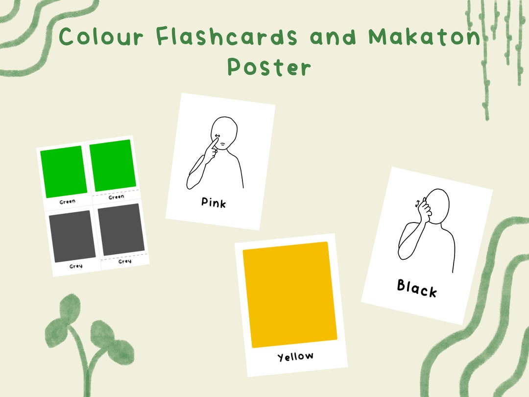 Colour Flashcards, Sign Flash Cards, Montessori, Printable Digital ...