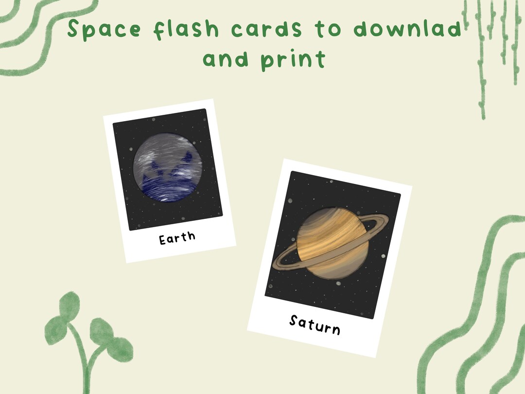 Space Flashcards, Educational Tool, Homeschooling, Digital Download ...