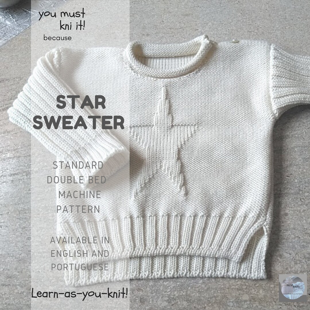 Knitting Machine Patterns, Star Sweater - Etsy