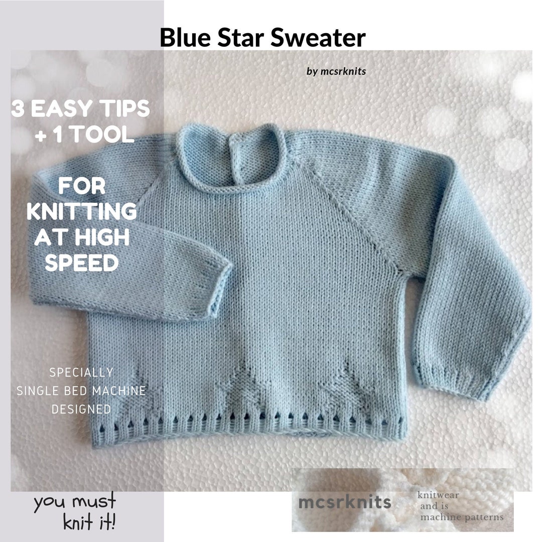 Knitting Machine Blue Star Sweater Pattern - Etsy