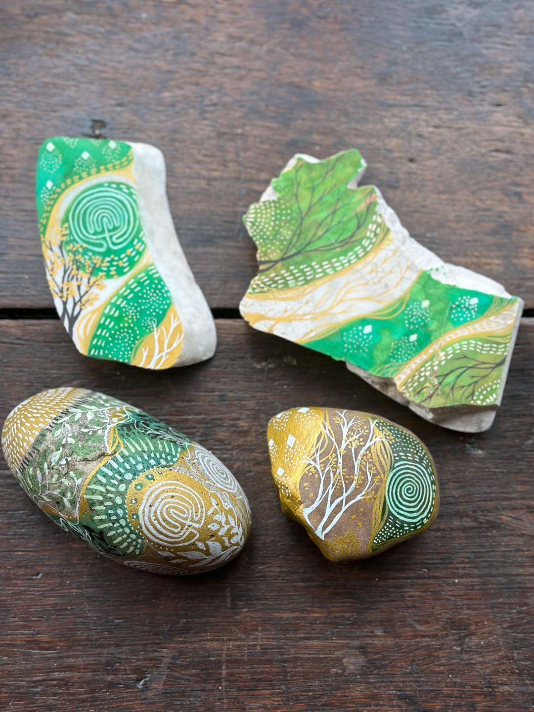 Welsh Druidic Stones, Hand Painted - Etsy UK
