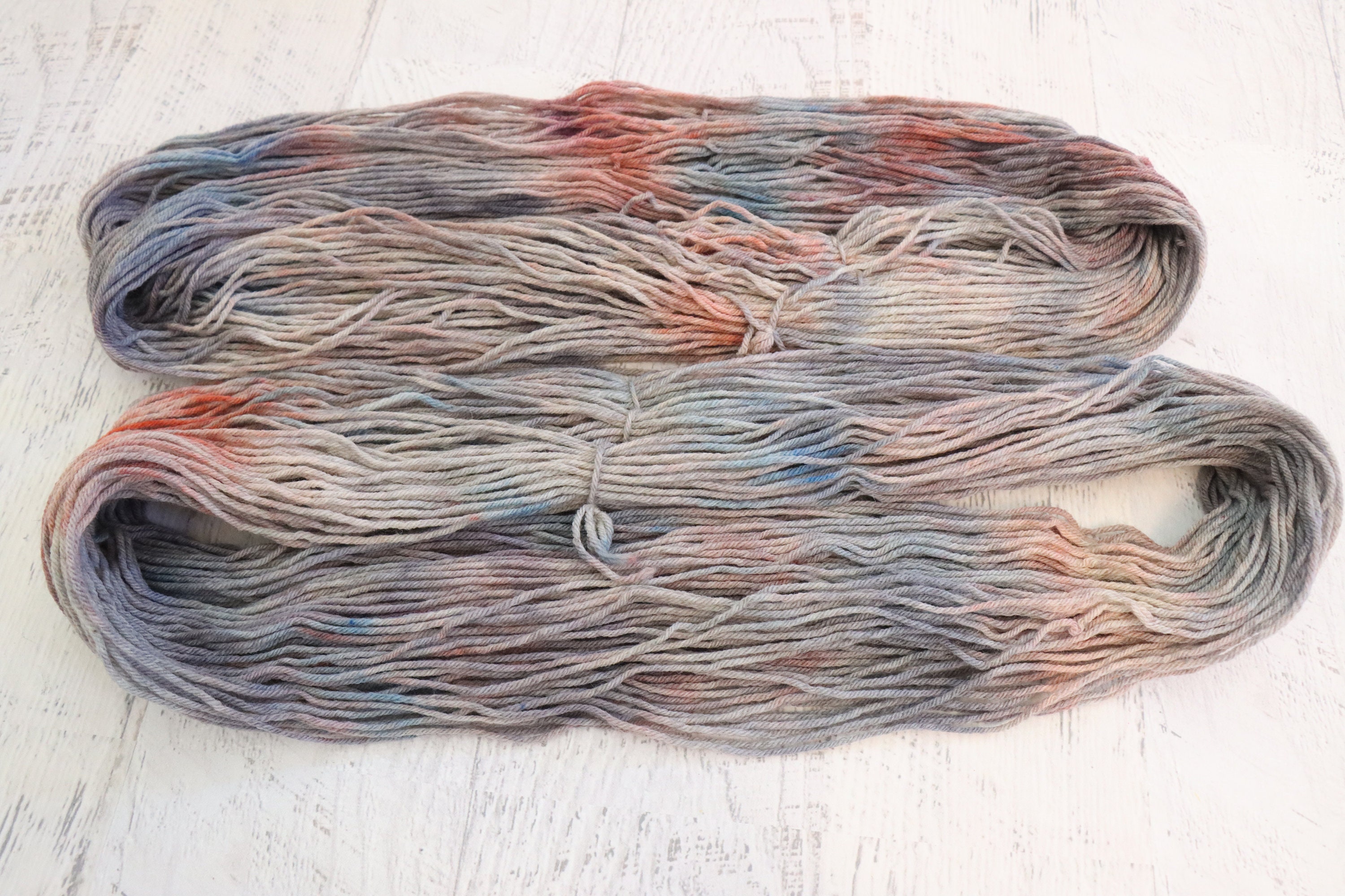 Variegated Worsted Weight Wool Yarn (100% Eco Wool) Hand Dyed in Soft ...