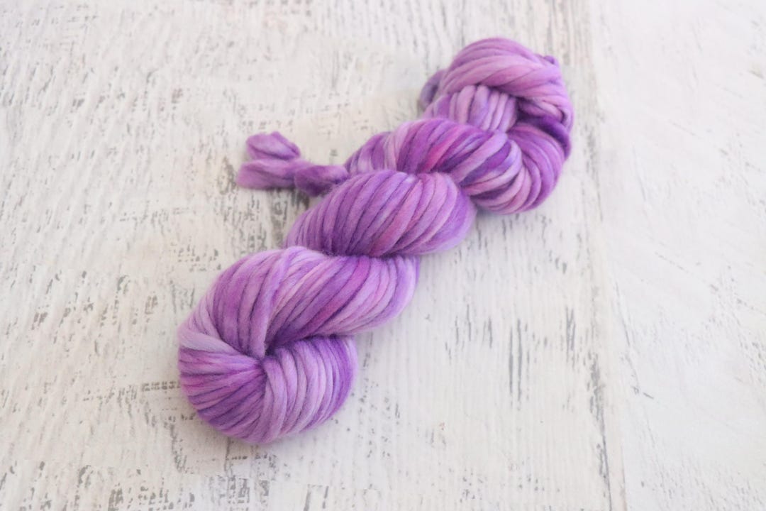 Purple Tonal Super Bulky Single Ply Yarn (100% Merino Wool) Hand Dyed ...