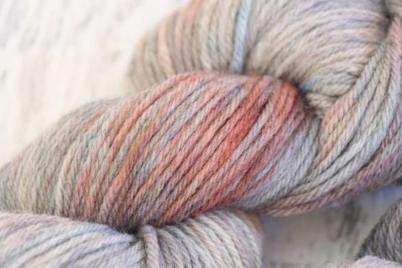 Variegated Worsted Weight Wool Yarn (100% Eco Wool) Hand Dyed in Soft ...