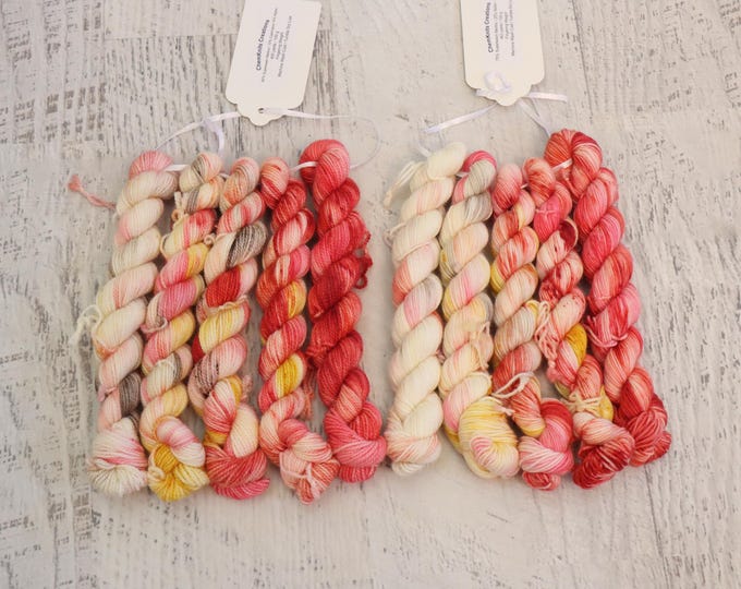 Set of 5 Mini Skeins - Variegated & Speckled -hand Dyed in Brown ...