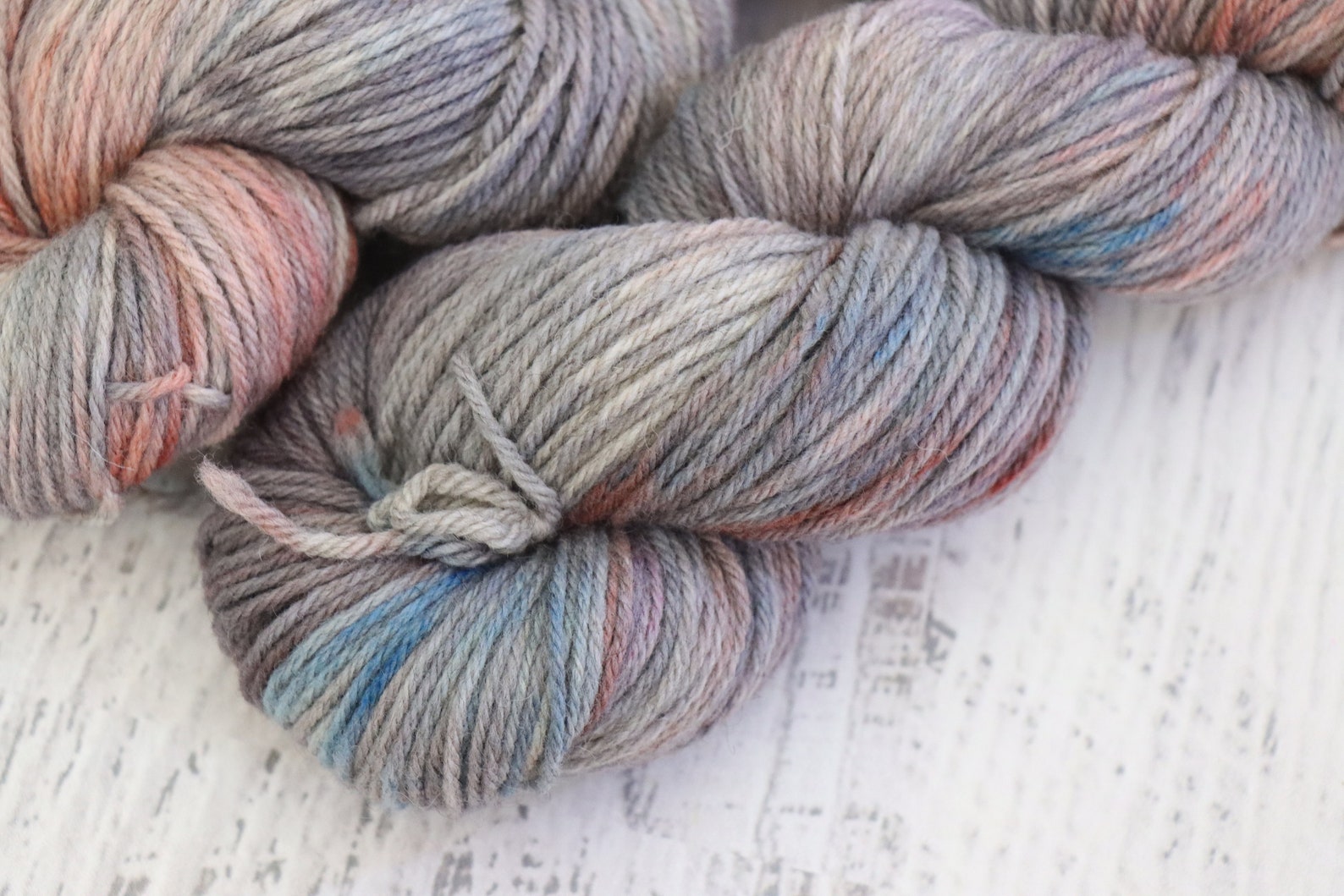 Variegated Worsted Weight Wool Yarn (100% Eco Wool) Hand Dyed in Soft ...