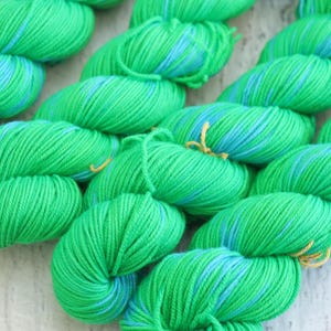 Green Variegated DK Weight Yarn (100% Superwash Merino- 8 Ply) Hand ...