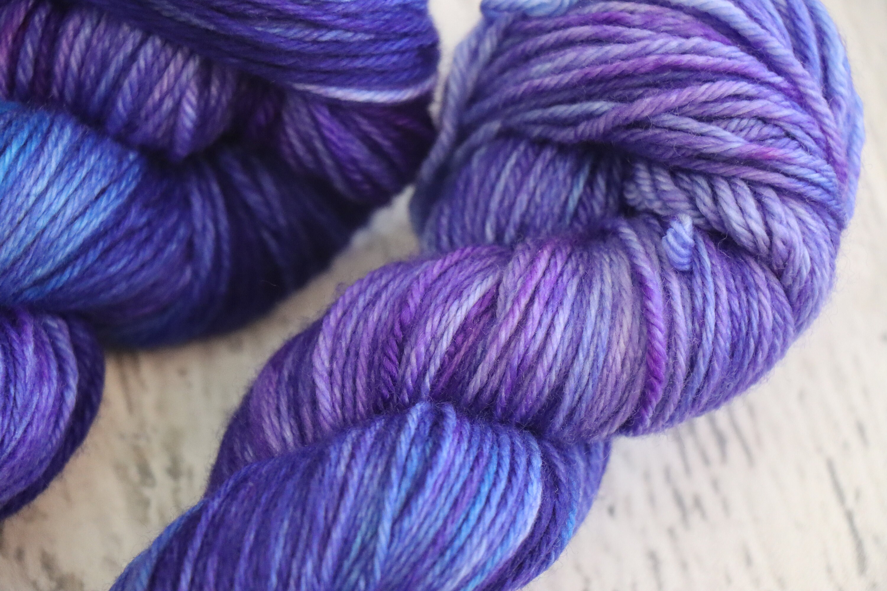 Purple DK Weight Yarn (100% Superwash Merino) Hand Dyed in a Multiple ...