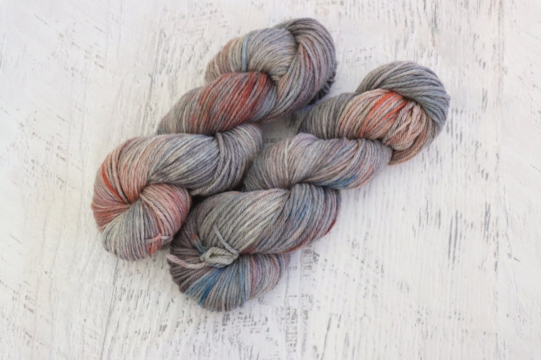 Variegated Worsted Weight Wool Yarn (100% Eco Wool) Hand Dyed in Soft ...