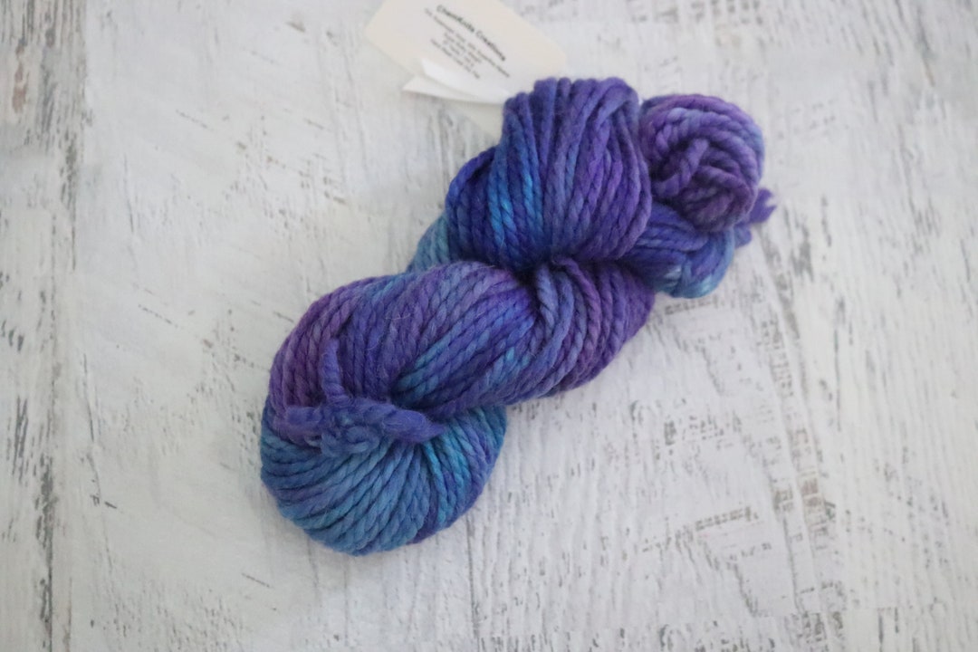 Variegated Super Bulky Yarn (70/30 Wool/alpaca) - Hand Dyed in Purple ...