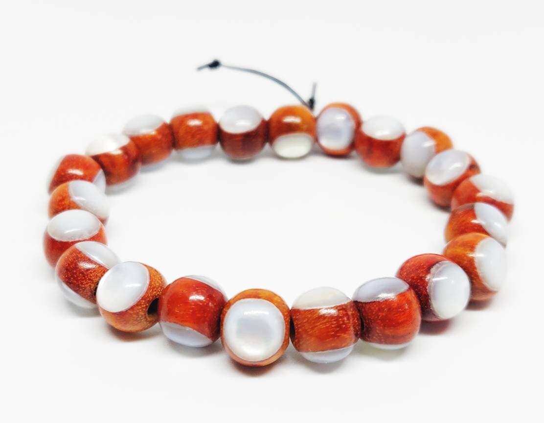 Sibucao Wood With Mother of Pearl Bracelet Philippine Beads - Etsy Canada