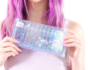 Cute and Icy Liquid Glitter Tiny Wallet - Pink - Small Wallet - Jelly ...