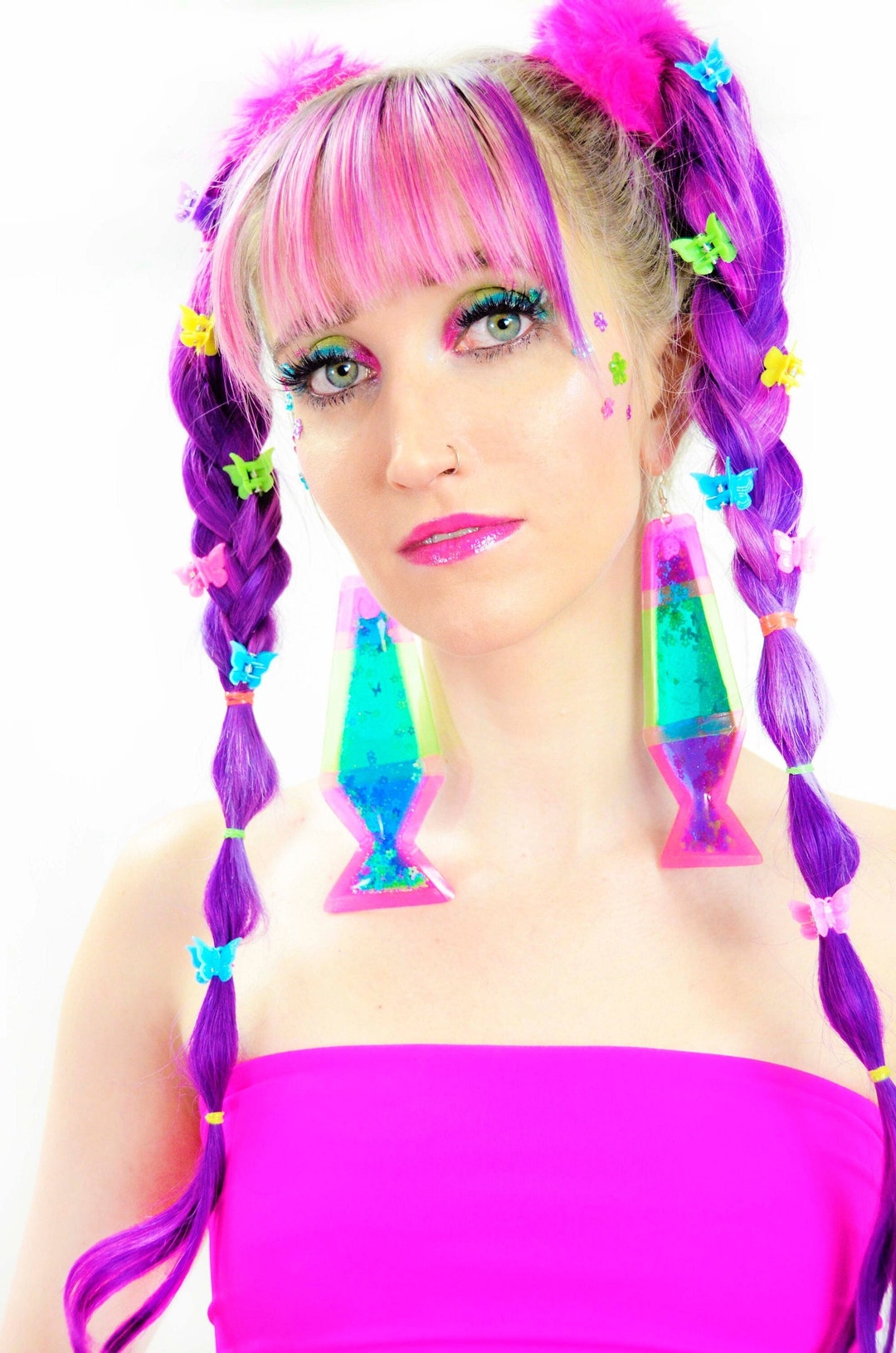 Glitter Goo Lava Lamp Earrings Neon Daze Large Earrings Festival ...