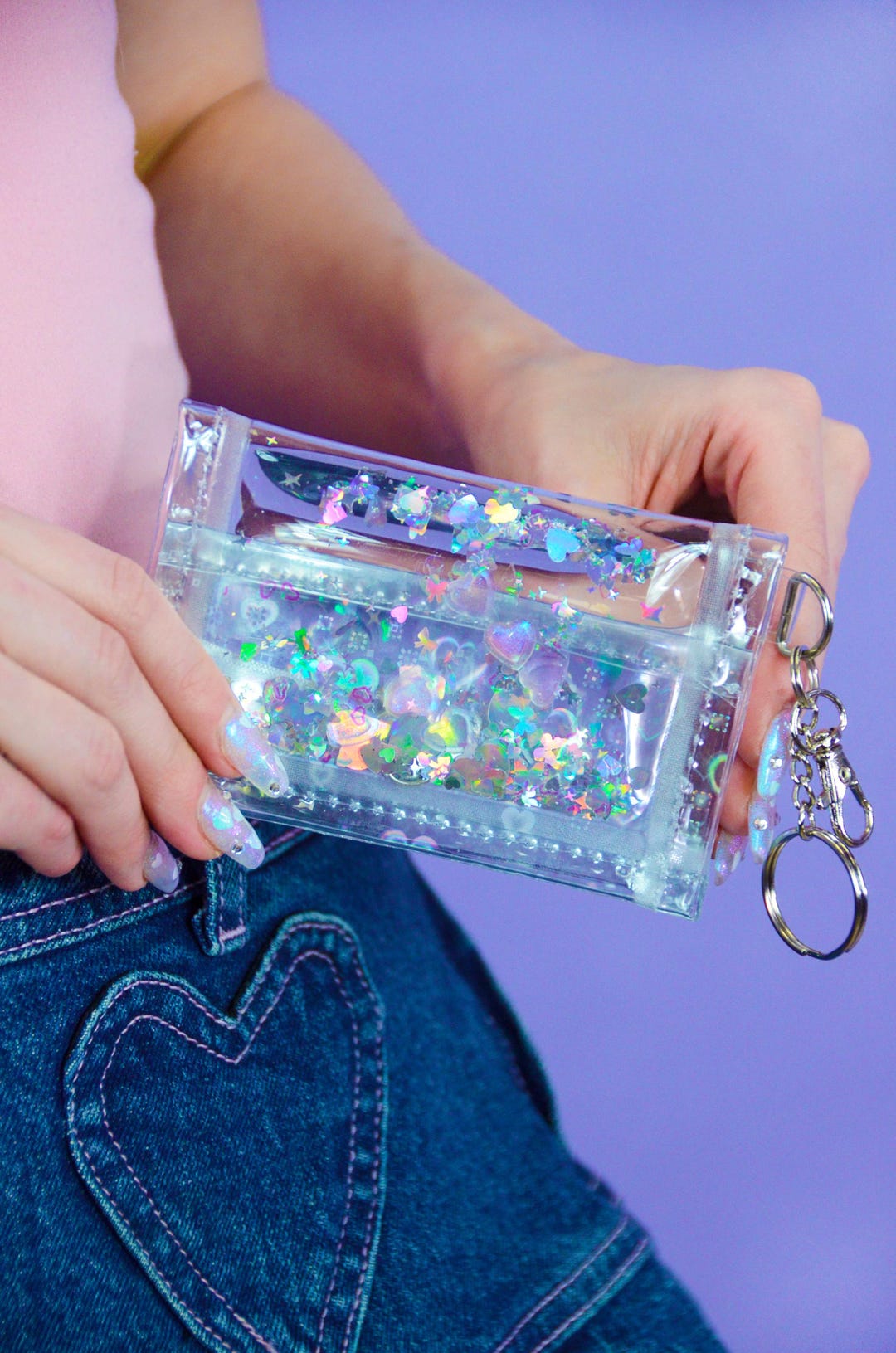 Liquid Glitter Tiny Wallet - Popstar - Iridescent Wallet - Jelly Wallet ...