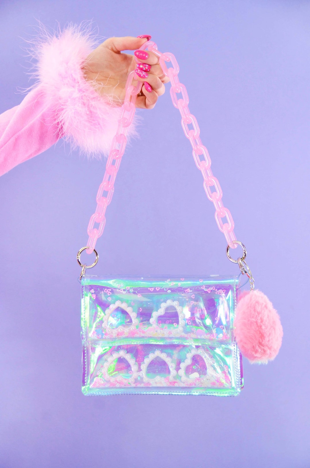 Liquid Glitter Mini Purse Be my Angel Pastel Purse Jelly Purse ...