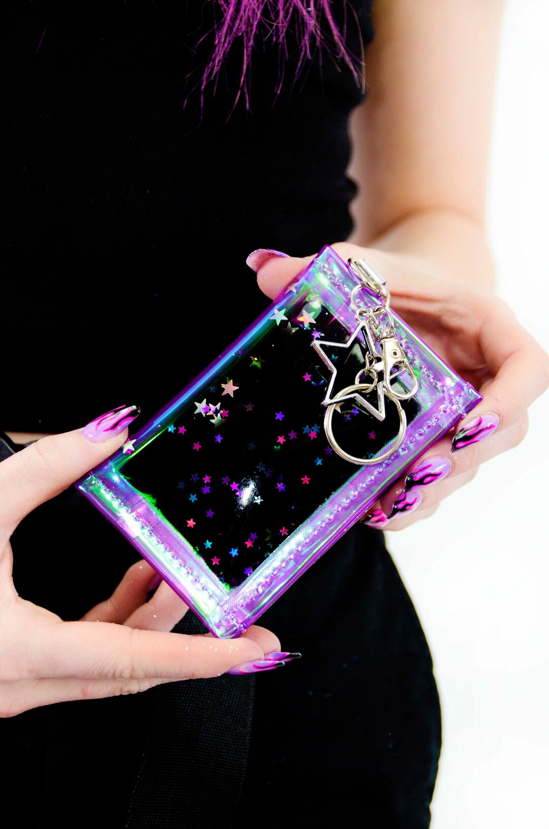Liquid Glitter Tiny Wallet - Starchild - Star Wallet - Small Wallet ...