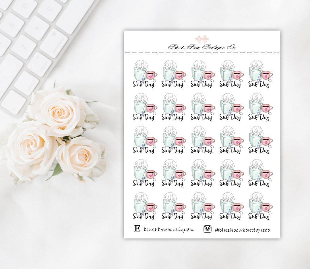 Sick Day Icon Stickers Functional Planner Stickers, Icon Stickers ...