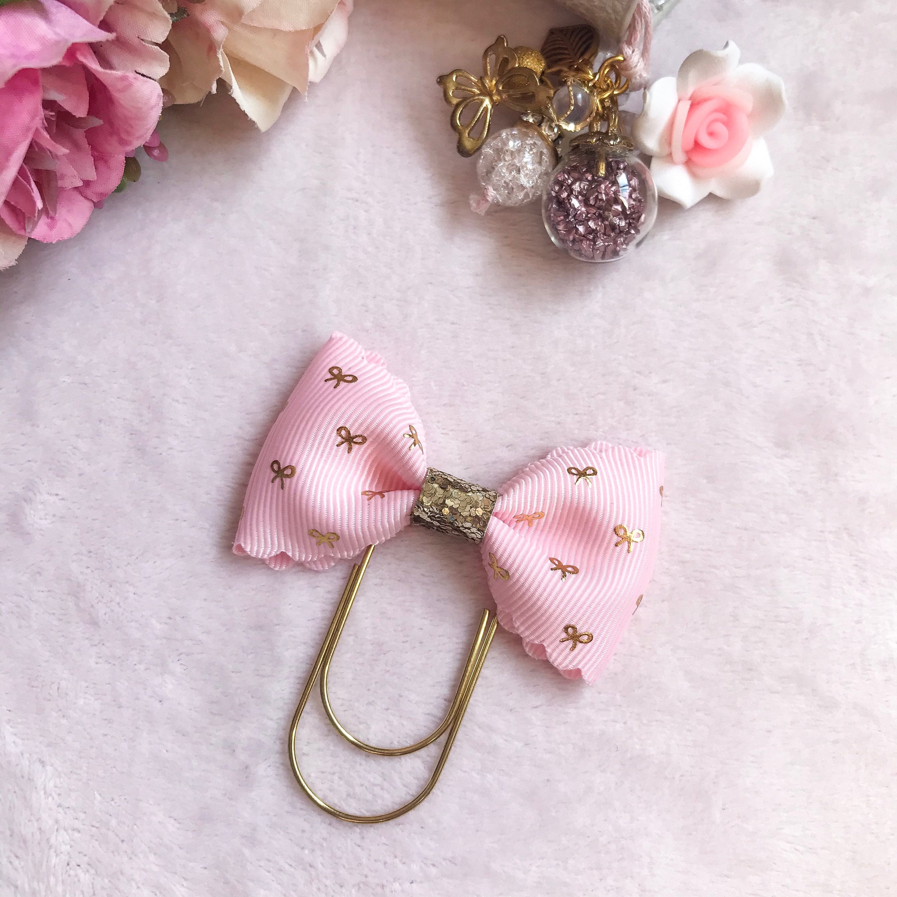 Pastel Bow Paper Clip Handmade Bow Paper Clip Planner - Etsy