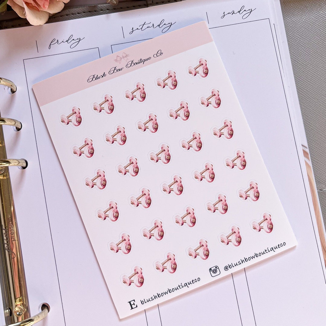 Dumbbells Icon Stickers - Planner Icon Stickers, Premium Matte Stickers ...