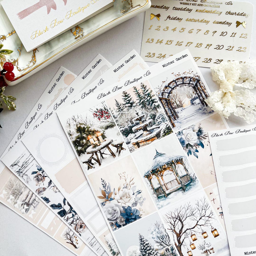 Winter Garden || Weekly Planner Sticker Kit for Vertical Sized Planners ...