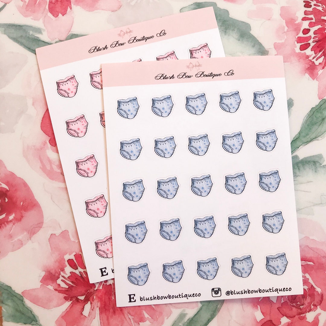 Diaper Icon Stickers - Nappies Planner Stickers, Premium Matte, Baby ...