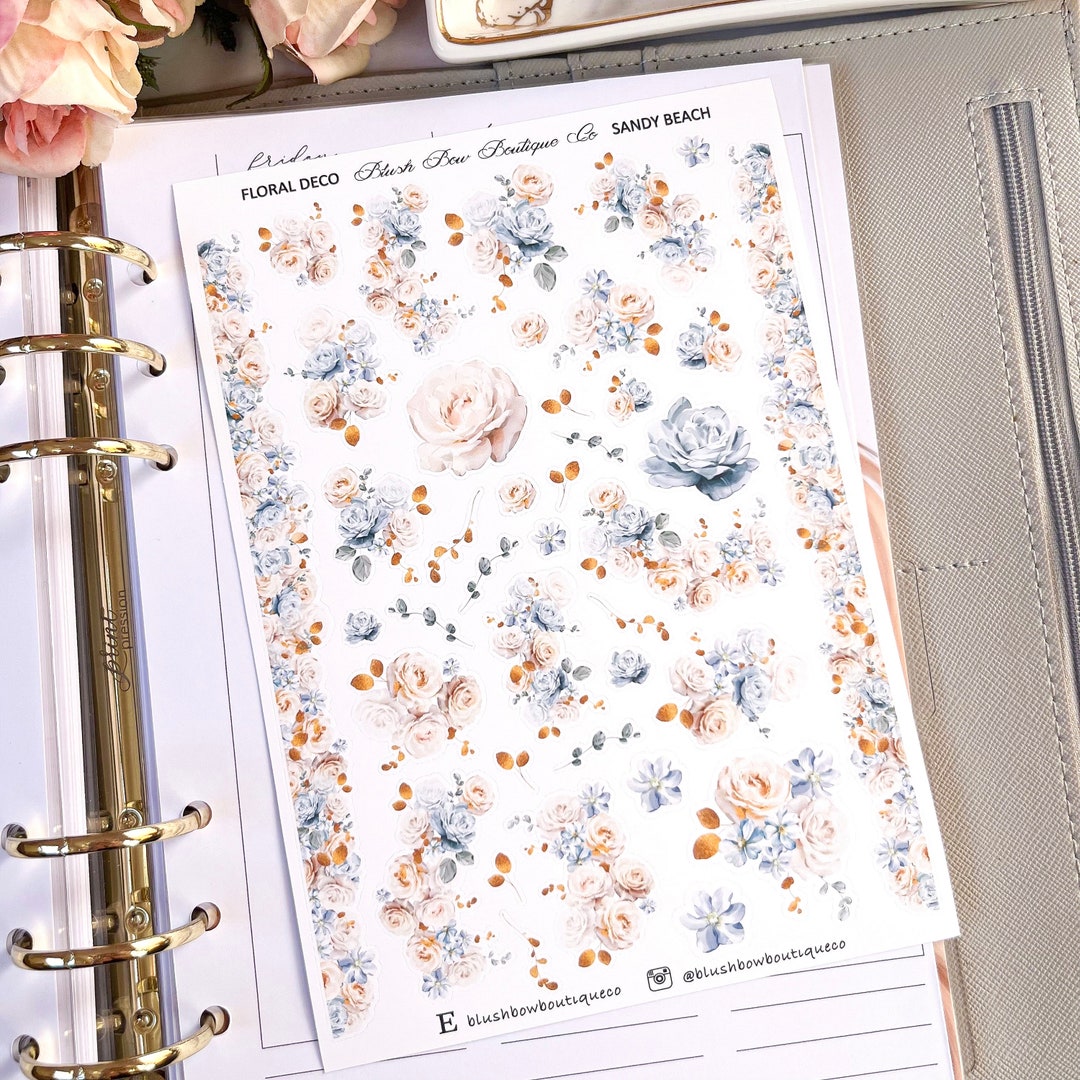 Sandy Beach Floral Deco Stickers || Premium or Transparent Matte ...