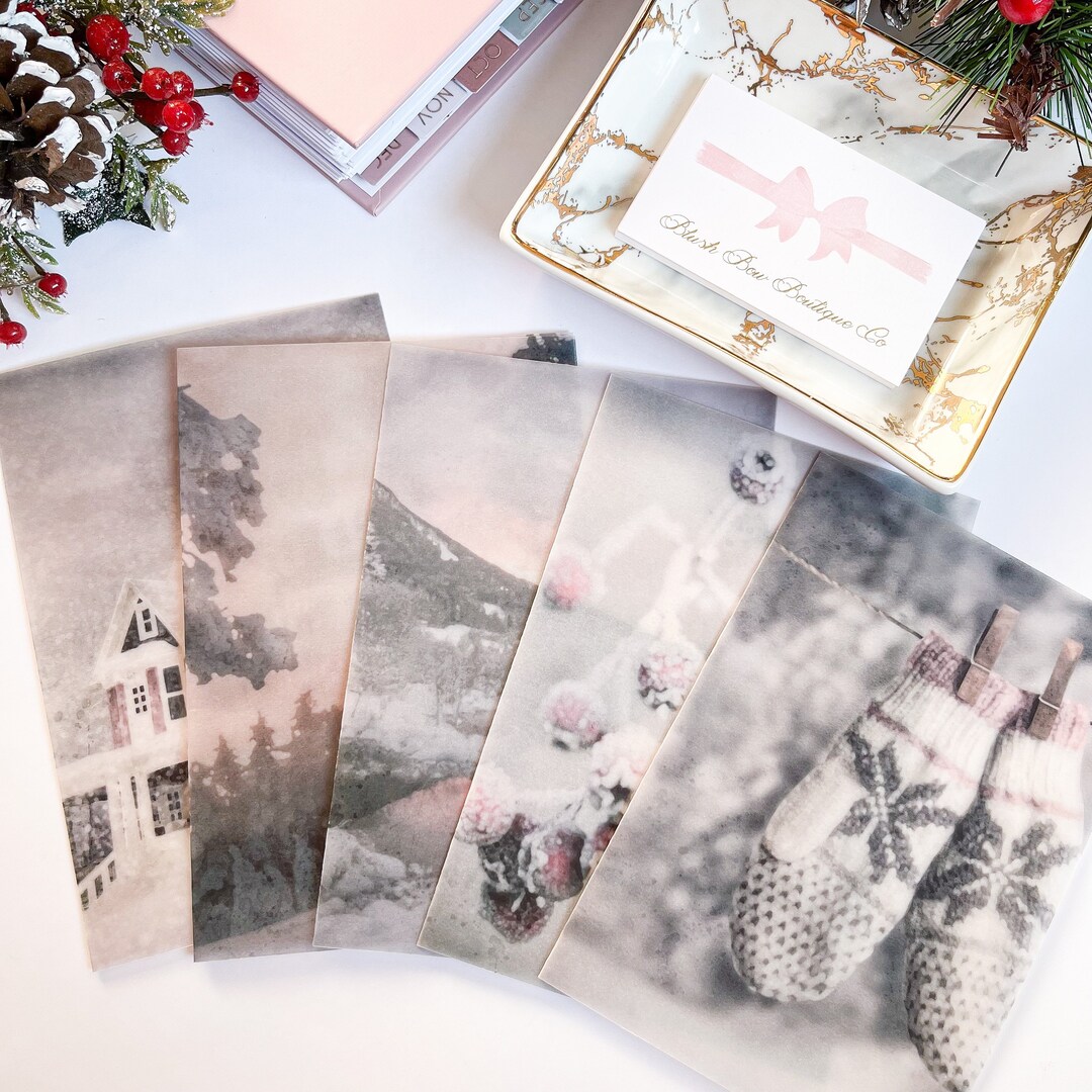 Pink Winter Set of 5 Vellum Dashboards for Ringbound and Traveller's ...