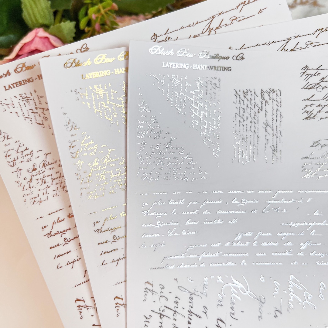 TRANSPARENT FOILED Handwriting Layering Stickers || Planner Stickers ...
