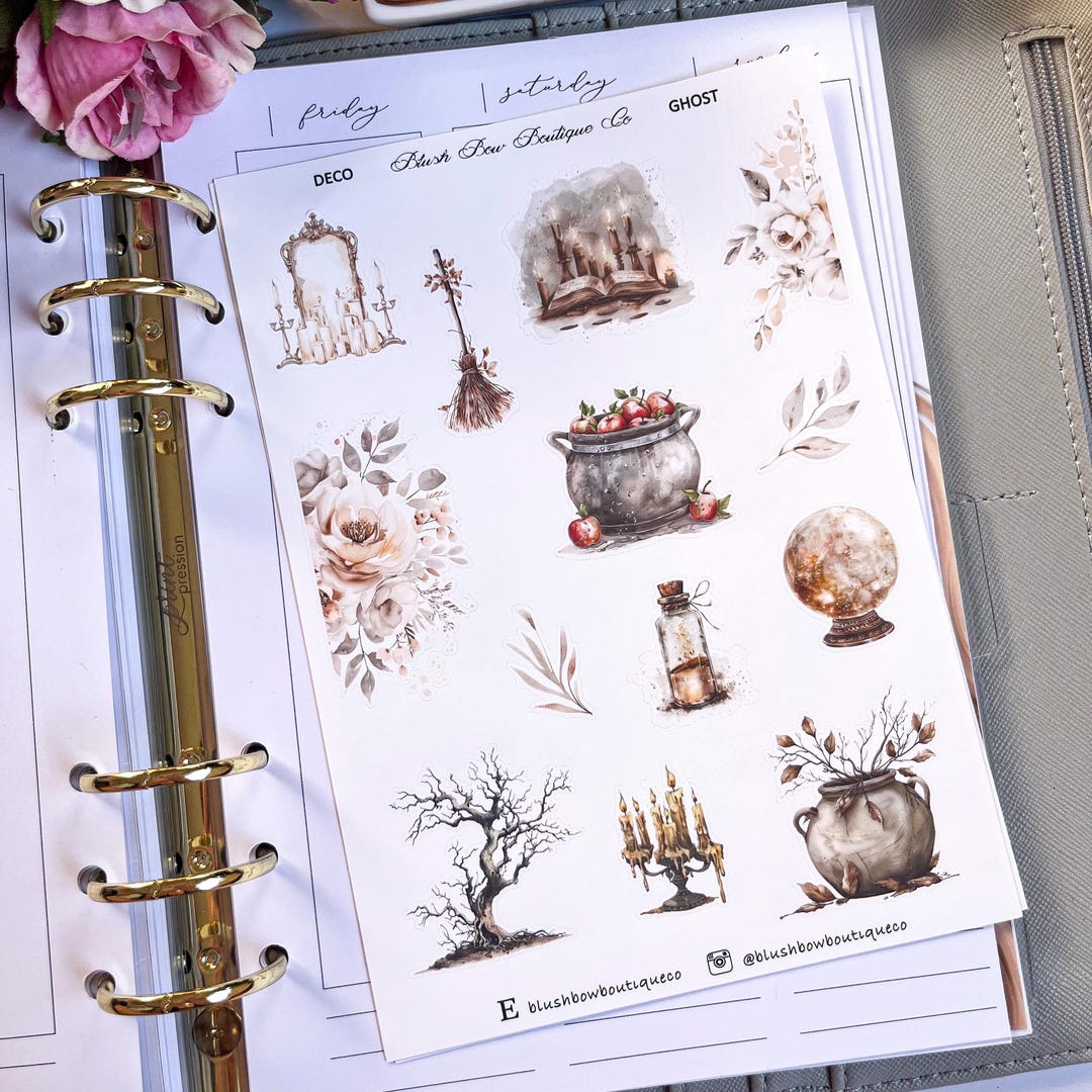 Ghost Deco Stickers Premium or Transparent Matte Floral Stickers ...