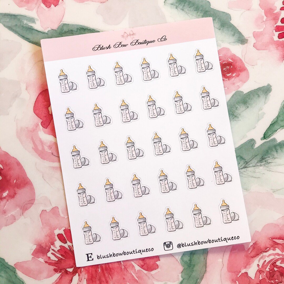 Feeding Time / Bottle Icon Stickers - Planner Icon Stickers, Premium ...