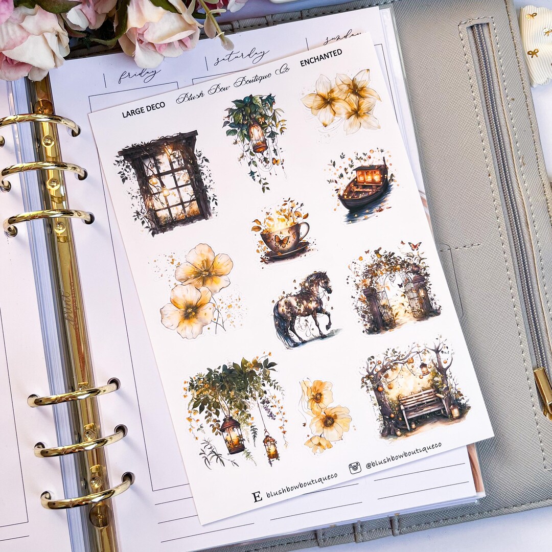 Enchanted Deco Stickers || Premium or Transparent Matte || Floral ...