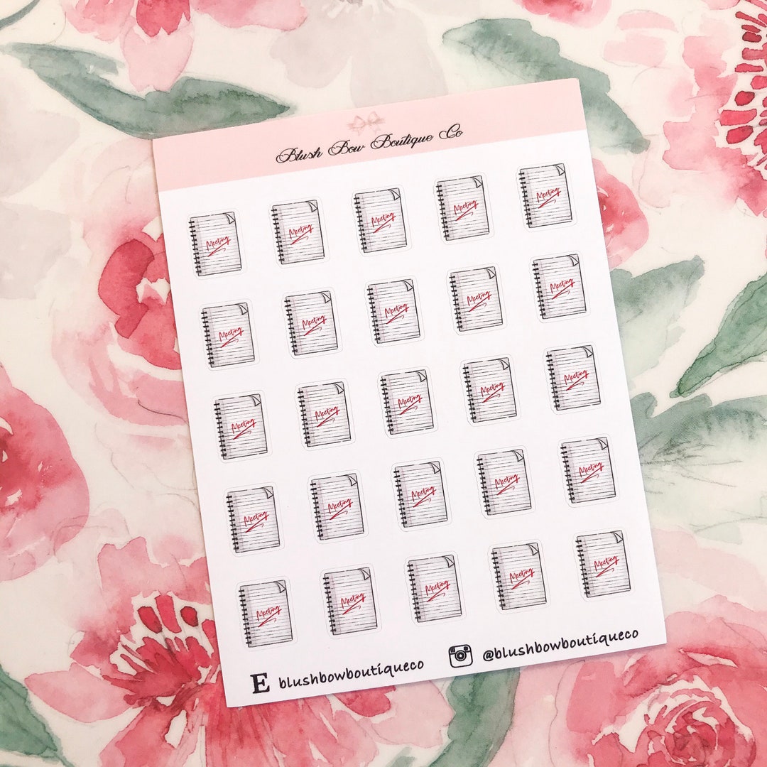 Work / Class Meeting Icon Stickers - Notepad Stickers, Planner Icon ...