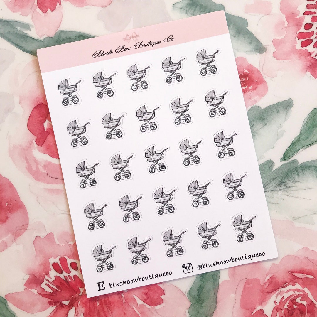 Baby Stroller Icon Stickers - Planner Icon Stickers, Premium Matte ...