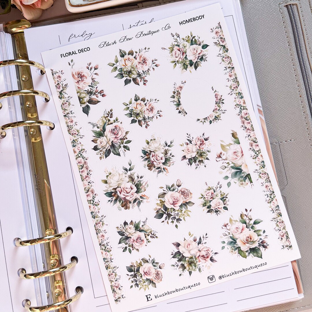 Homebody Floral Deco Stickers Premium or Transparent Matte Floral ...