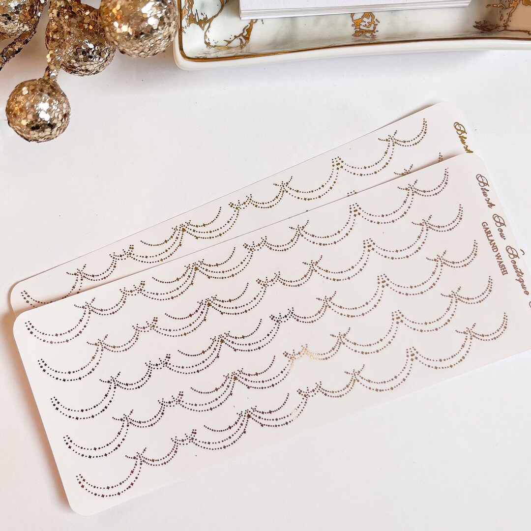 TRANSPARENT FOILED - Dotted Garland With Stars Washi Strip Stickers ...