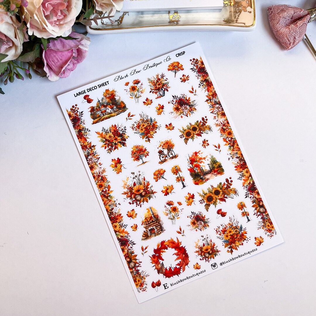 Crisp Deco Stickers Functional Stickers Premium Matte Floral Stickers ...