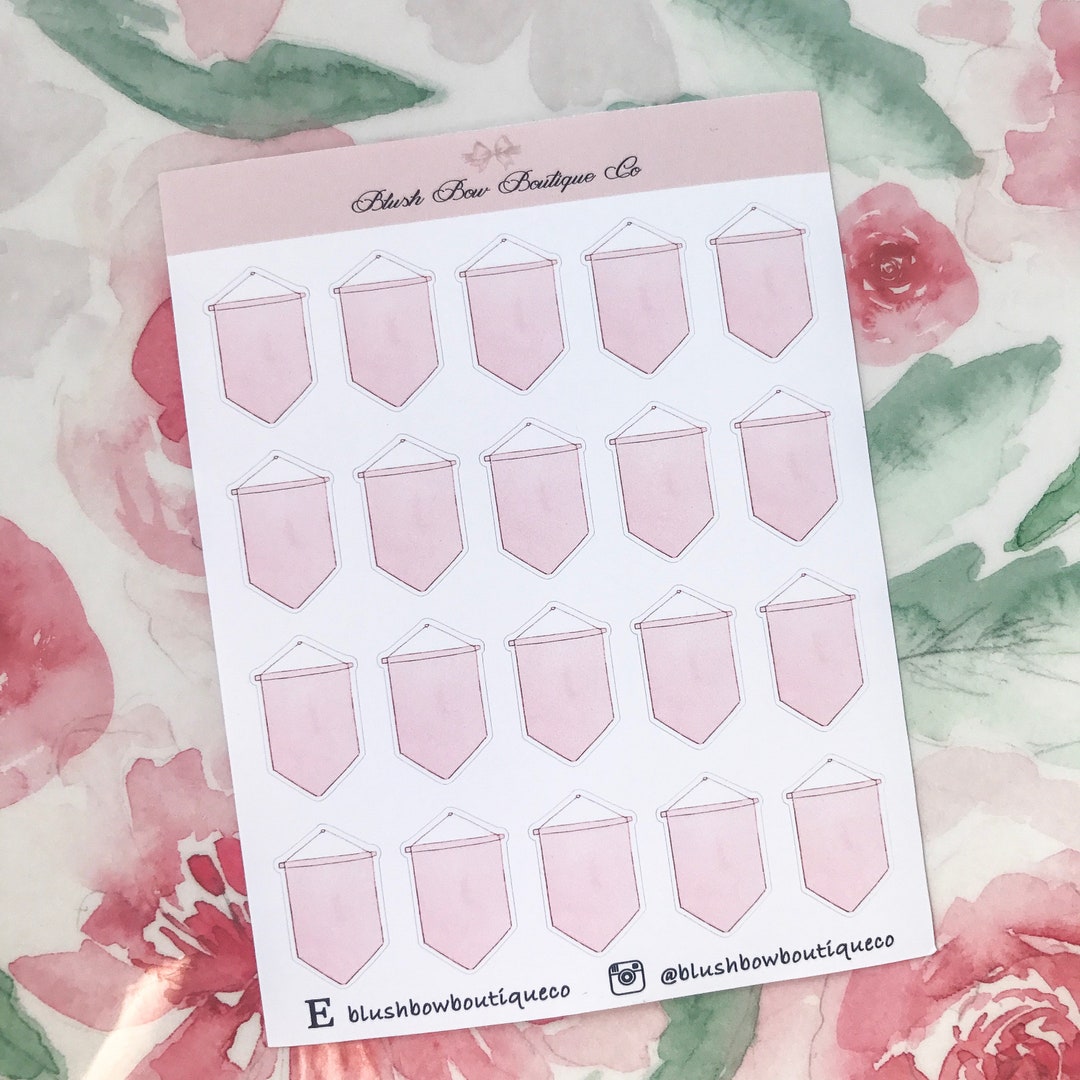 Pink Banners Icon Stickers Planner Icon Stickers, Premium Matte ...