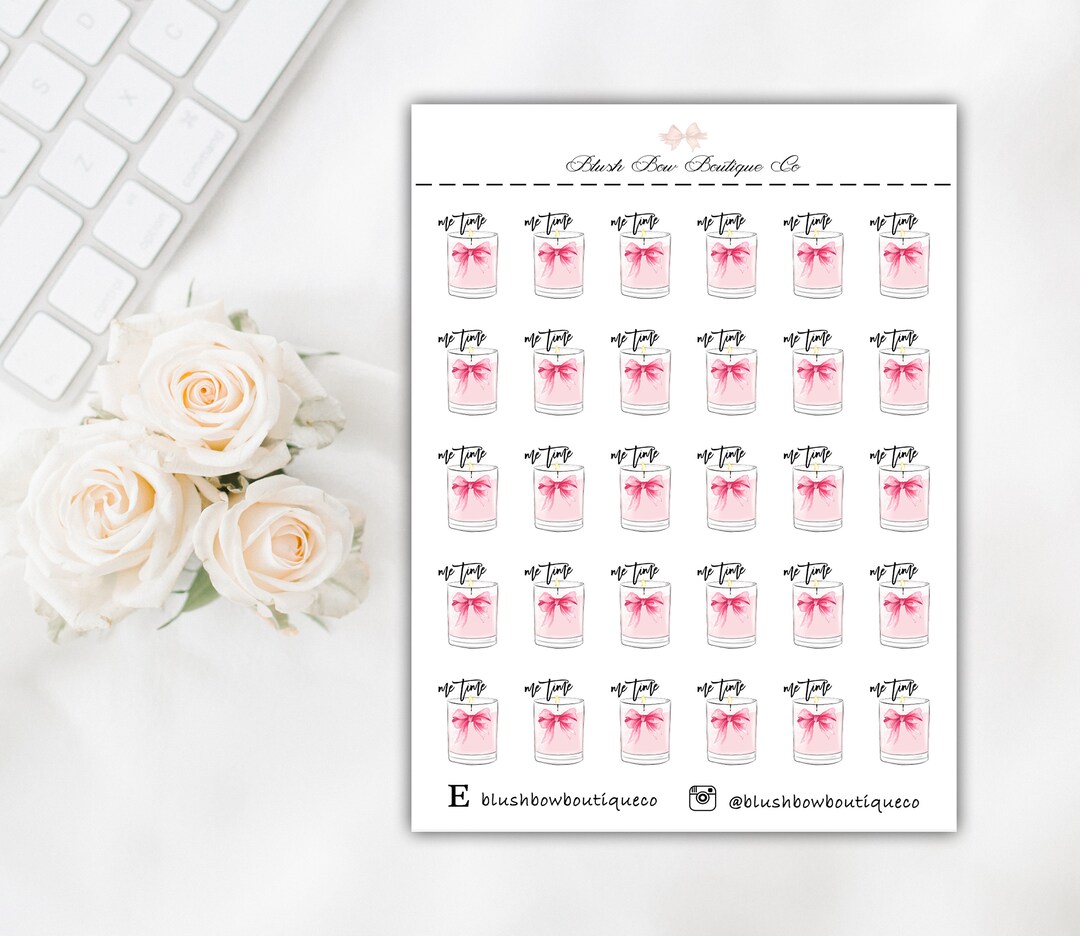 Me Time / Candle Icon Stickers - Candle and Bow Icon Stickers, Premium ...