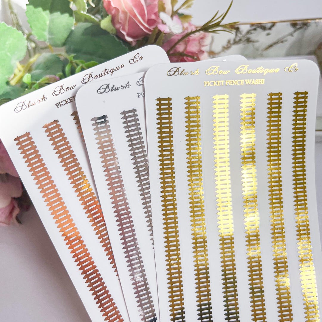 TRANSPARENT FOILED Picket Fence Washi Stickers || Planner Stickers ...
