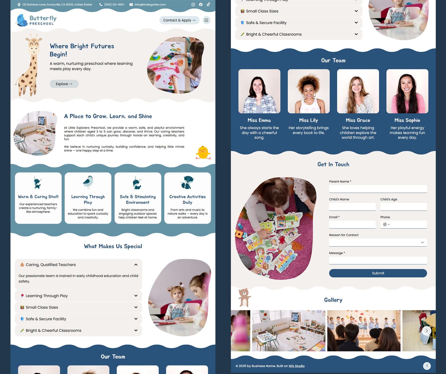 Kid-friendly Wix Studio Website Template – Preschool & Daycare - Etsy UK