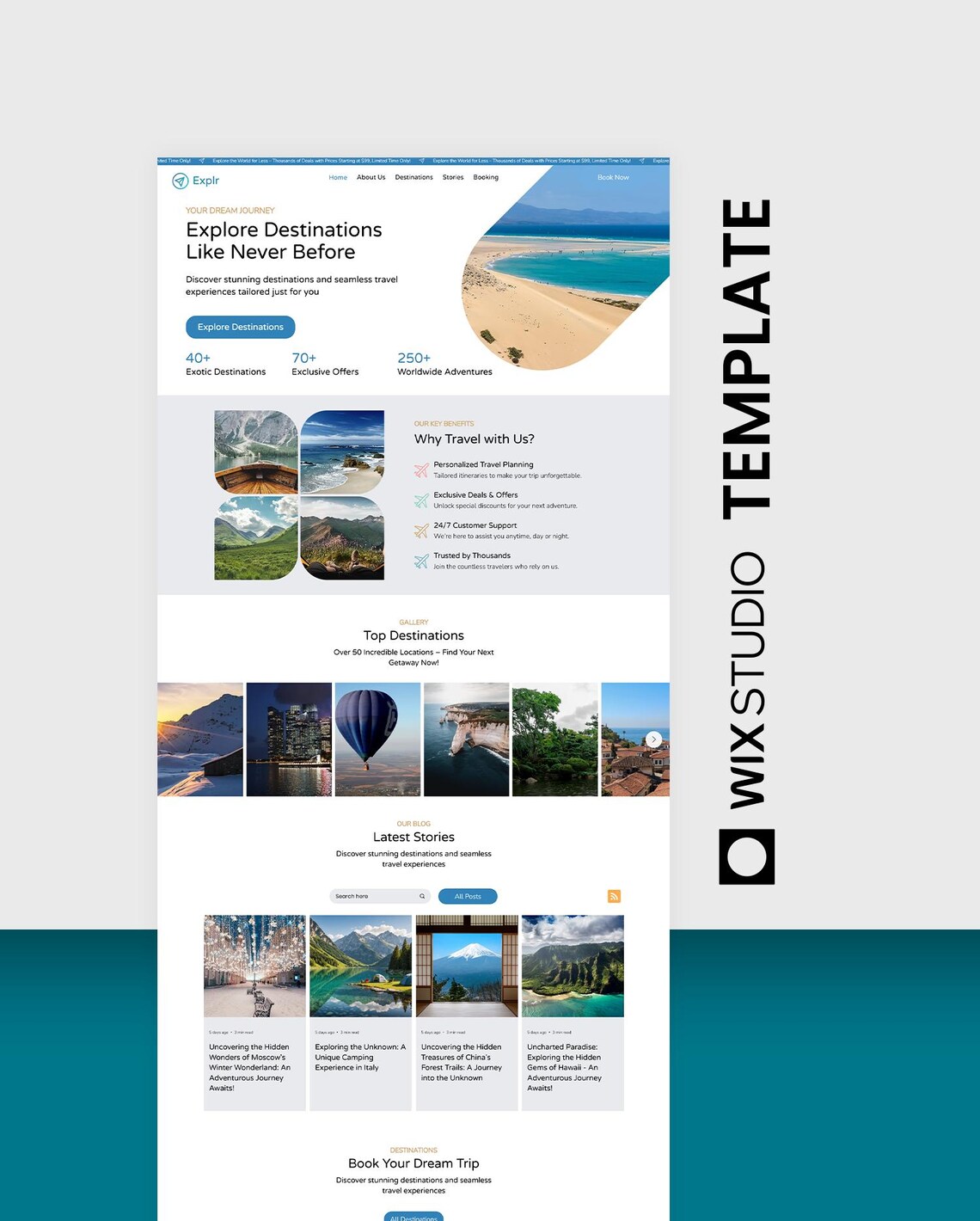 Travel Agency Wix Studio Website Template – Modern Tour Operator Design ...