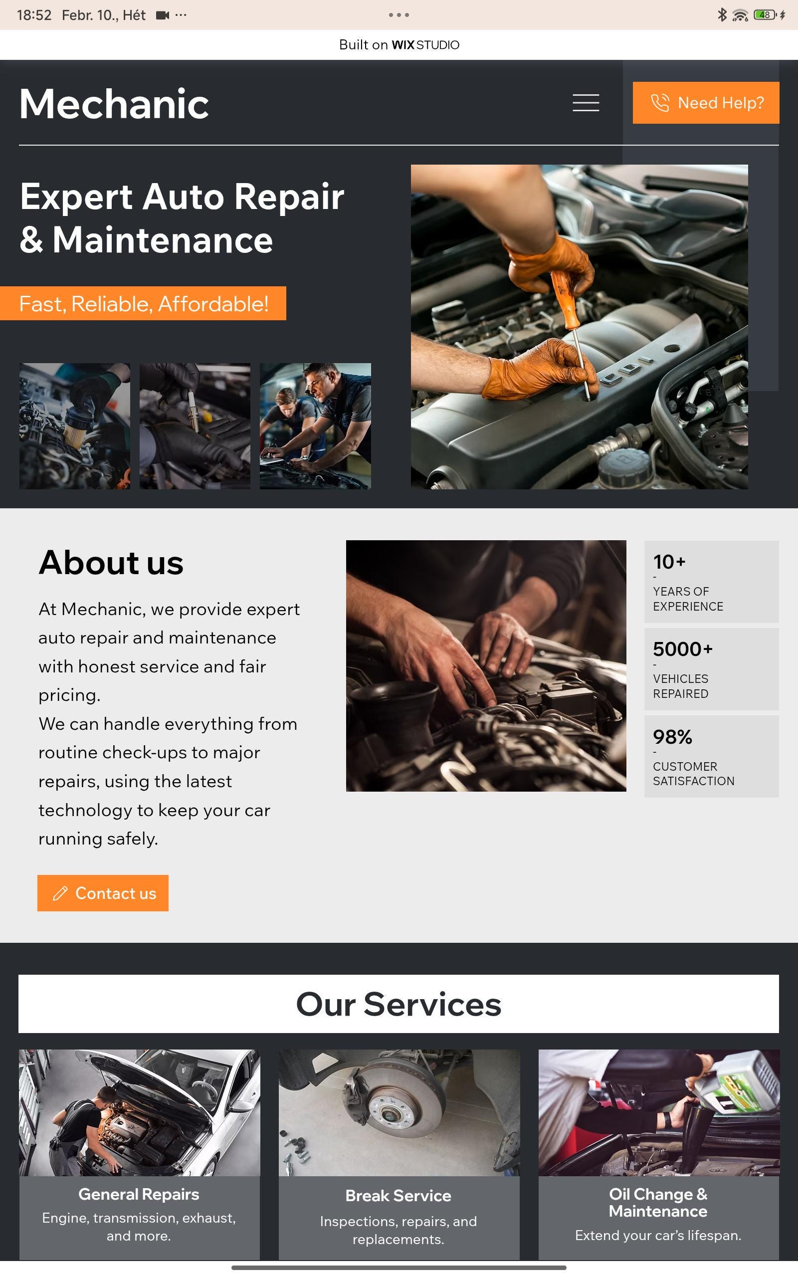 Modern Auto Repair & Car Service Wix Studio Website Template ...